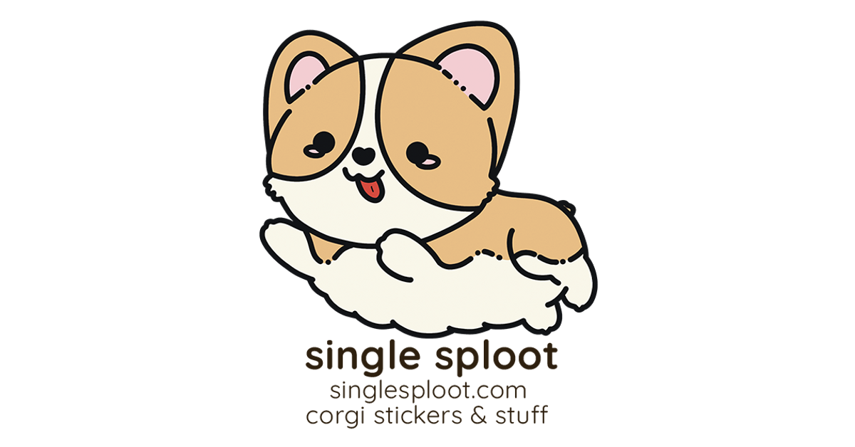Single Sploot Corgi Stickers & Stuff