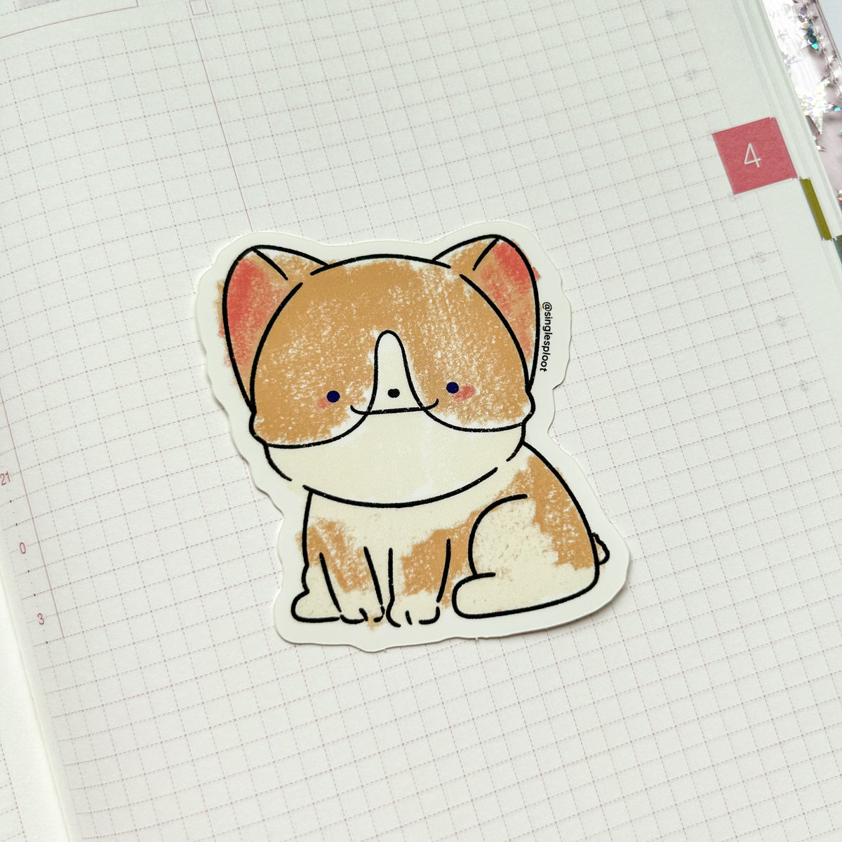 Patreon Sticker: Ditto Corgi – Single Sploot